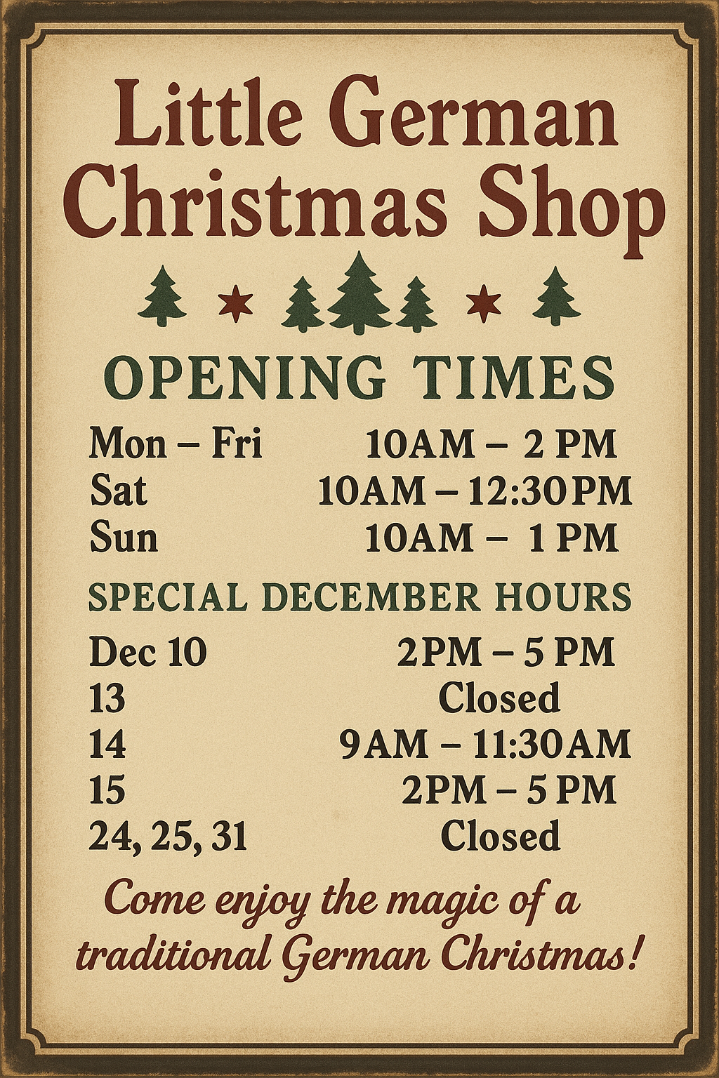 German Mini Market – Zion Church of the City of Baltimore